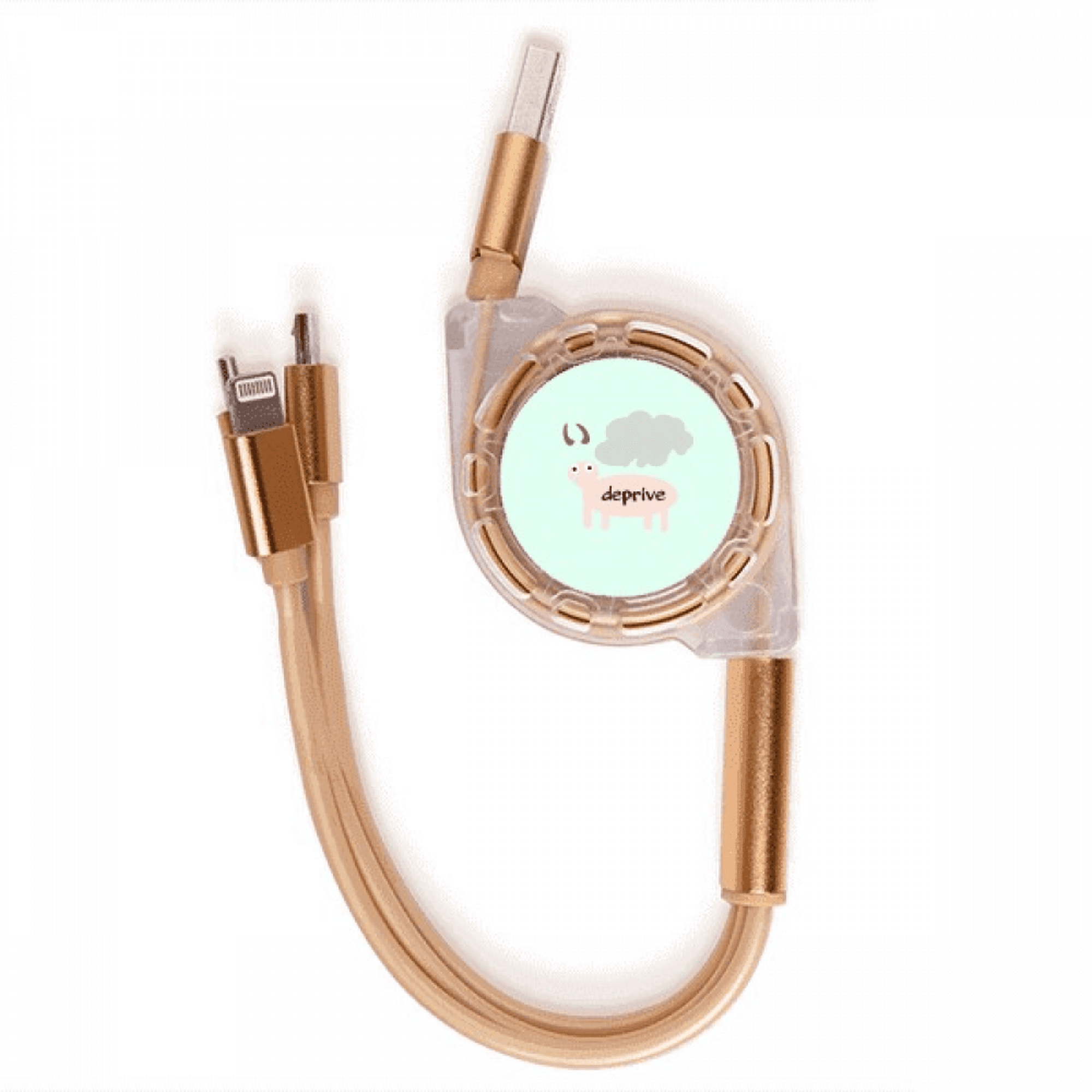 Animales pelados Cable de carga telescópico múltiples USB tres en uno ...