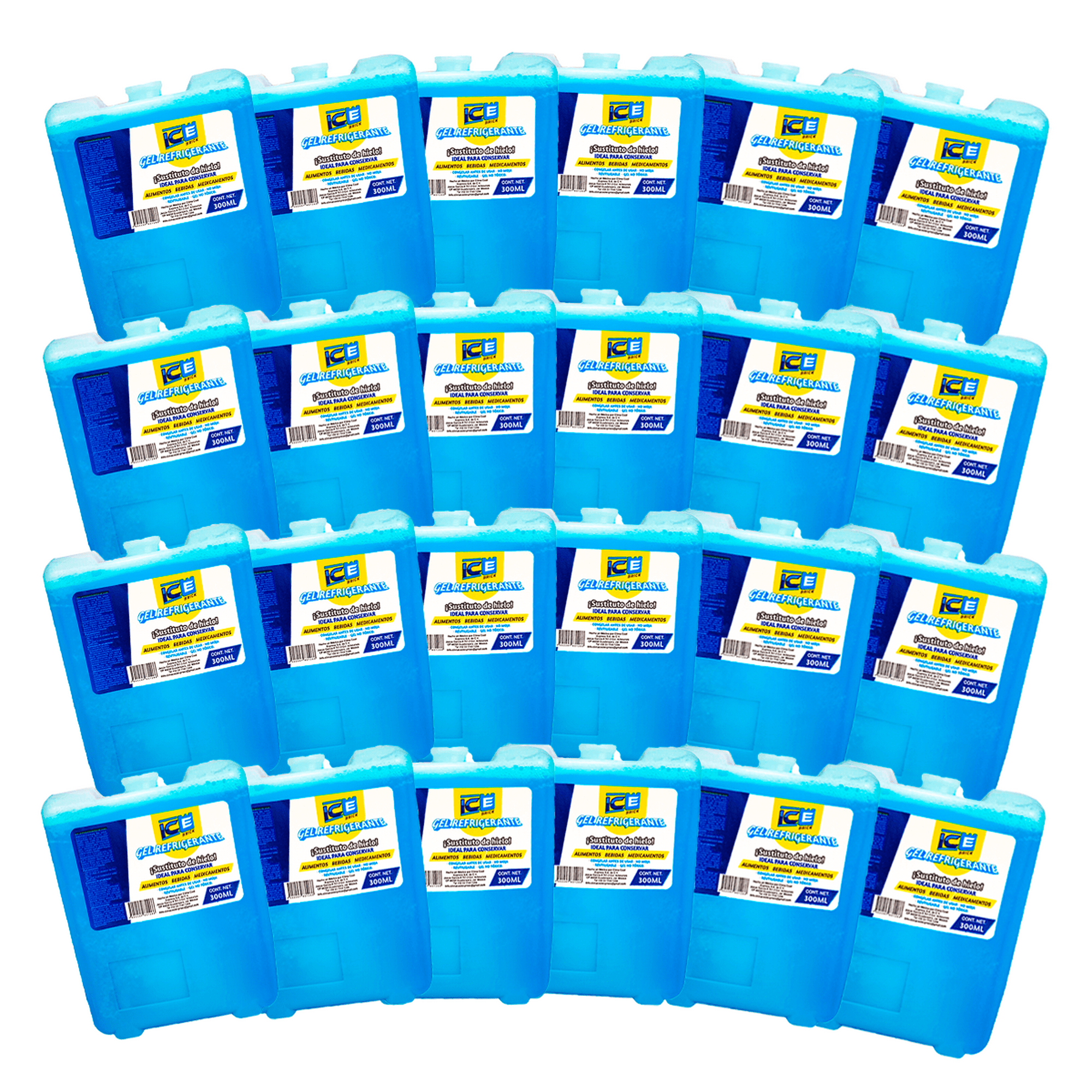 Gel Refrigerante Ice Brick 300 Ml Paquete De 24 Piezas ICE BRICK Gel ...