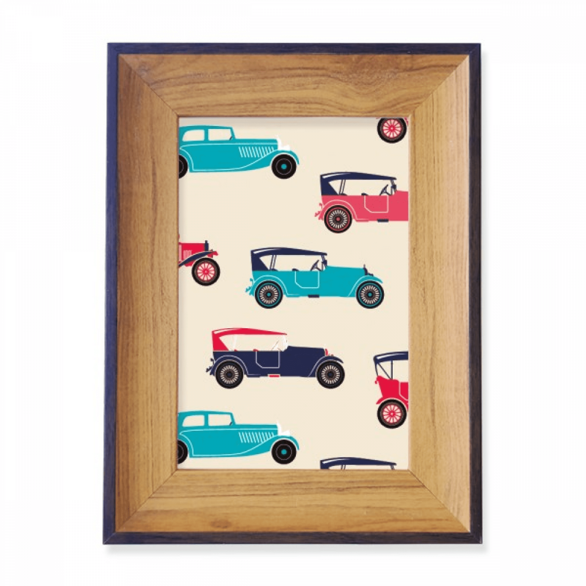 Patron de dibujos animados de colores Classic Cars Marco de imagen ...
