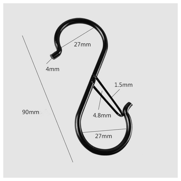 3 ganchos en S, gancho en S de acero inoxidable para colgar, gancho en ...
