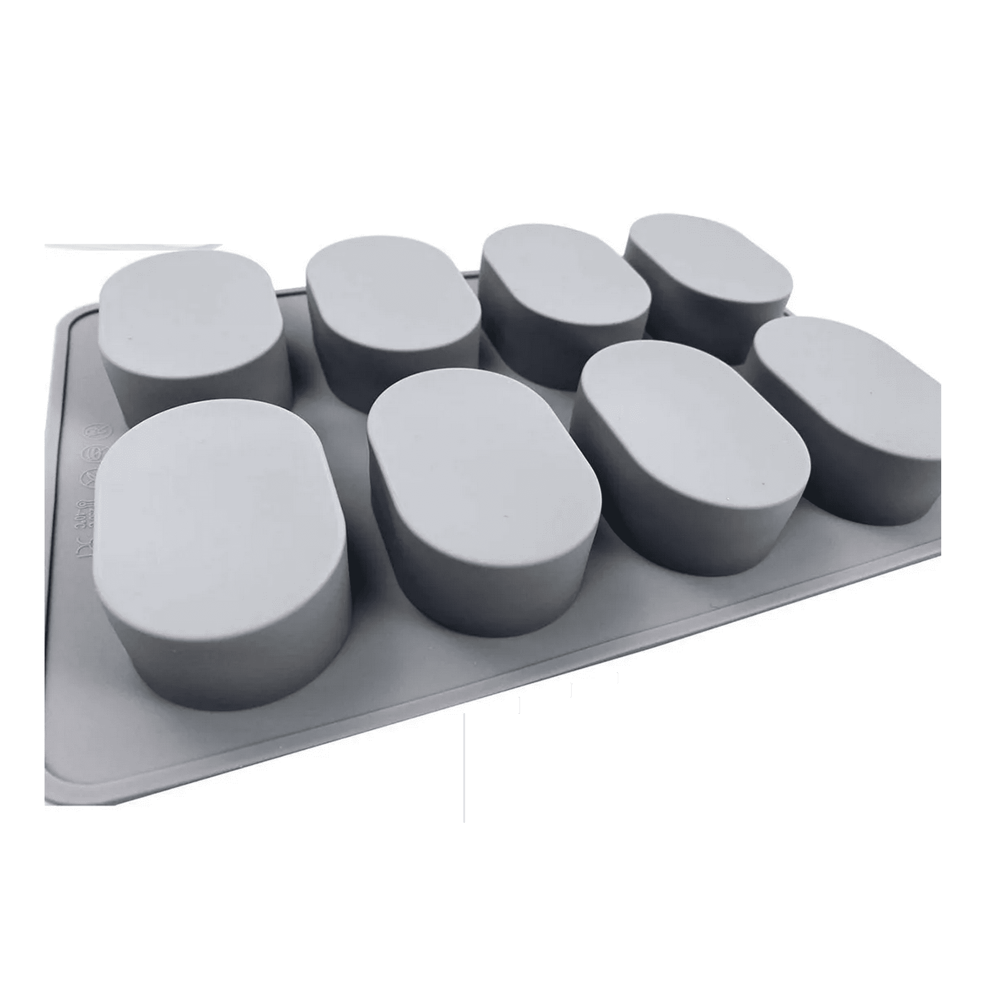 Molde Silicon 8 Cavidades Ovaladas , Jabon ,chocolate , Etc Gris ...