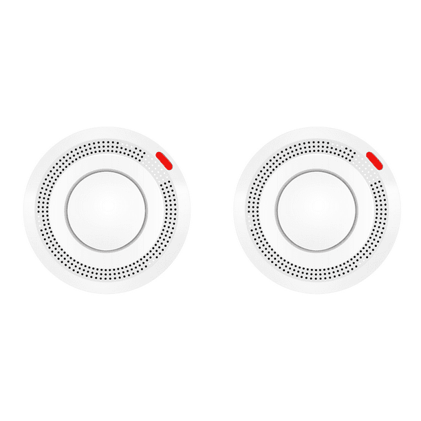 2 Uds Sensor Humo Alarma Y Tuya 70db Detector Humo Alimentado Por ...