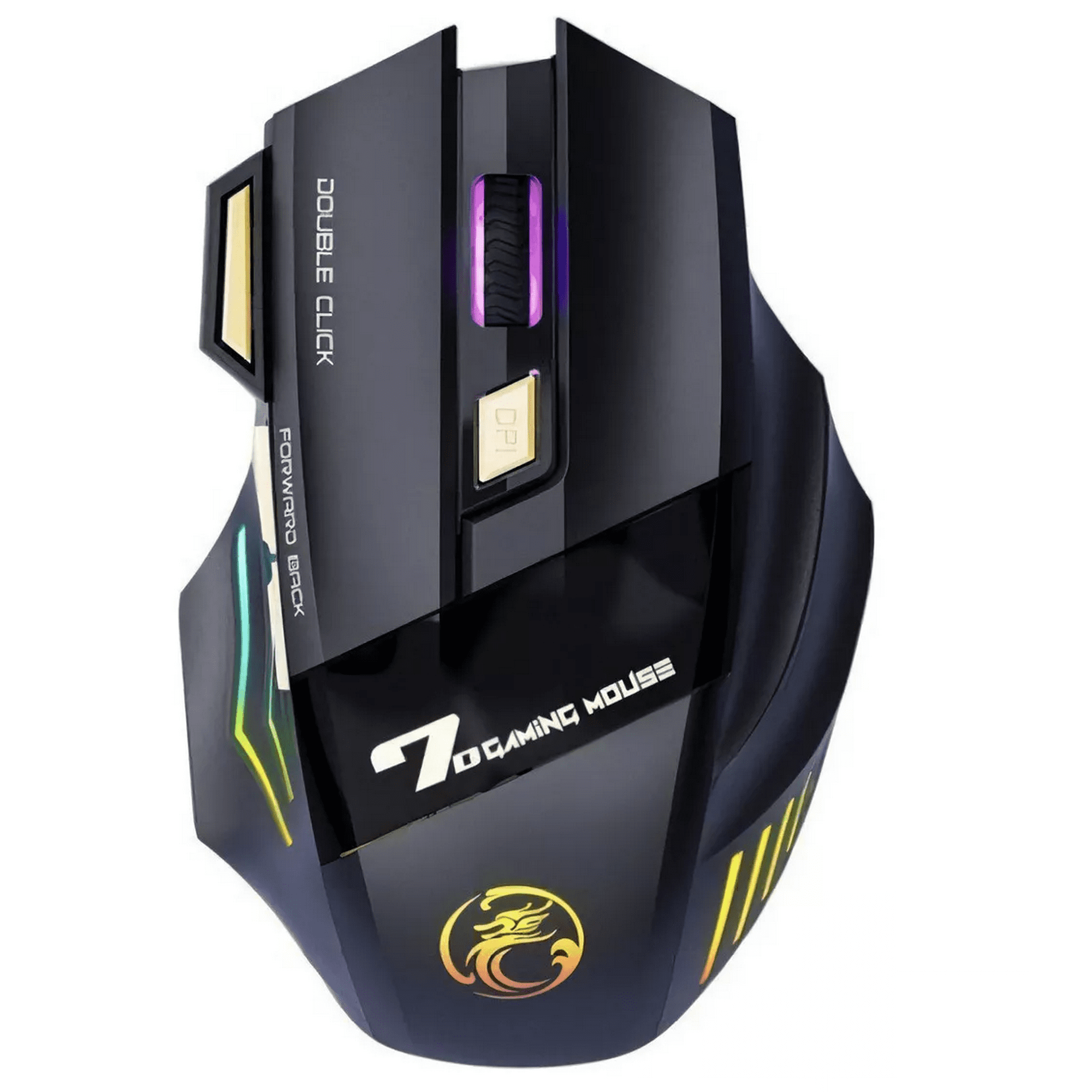 Mouse Gamer 7 Botones Inalámbrico Luz Rgb 3200dpi Recargable | Bodega ...