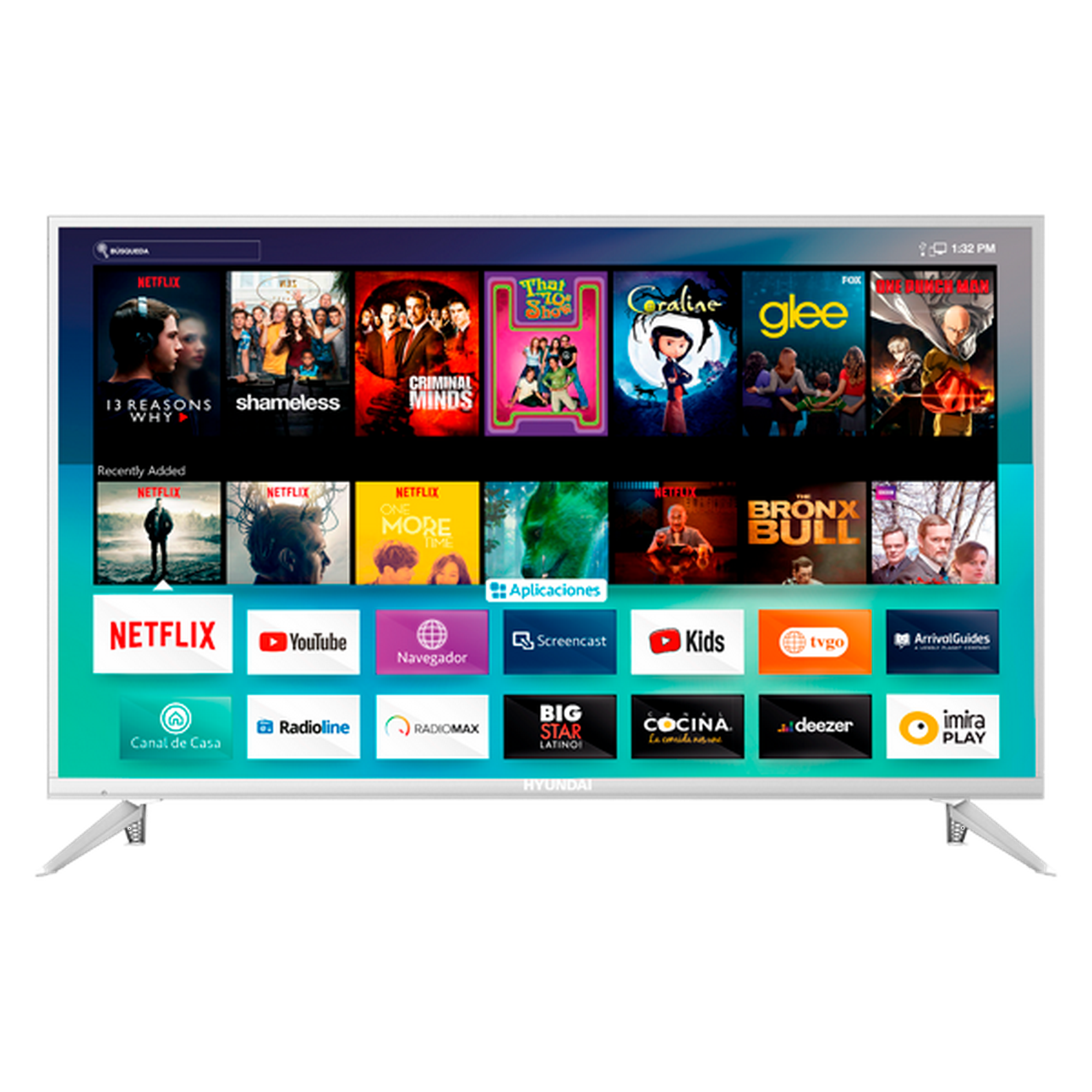 TV Hyundai HYUNDAI Hyundai 32 Pulgadas HD Smart TV LED HYLED3240NIM ...