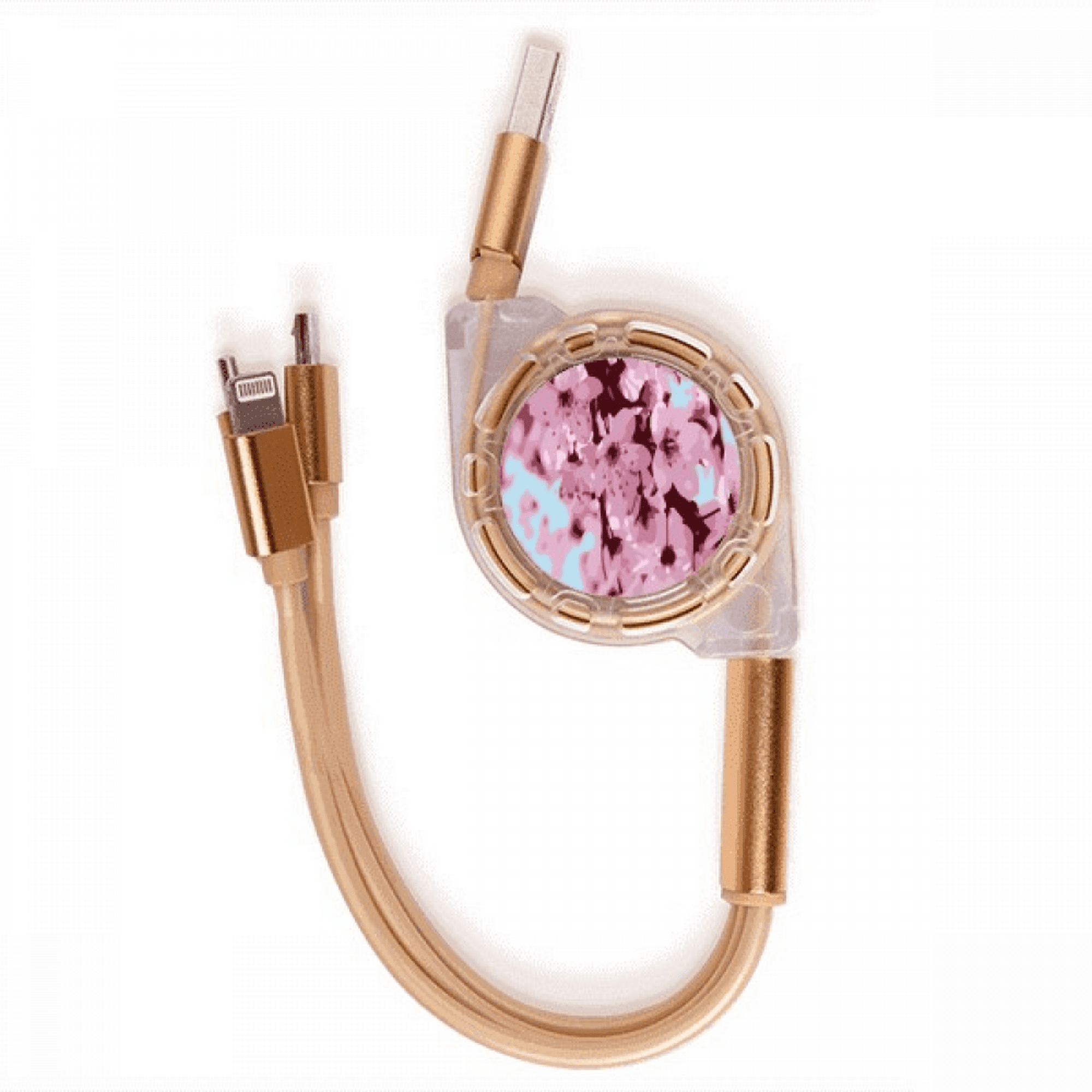 ¡Sakura! Sakura! Cable de carga telescópico múltiples USB tres en uno ...