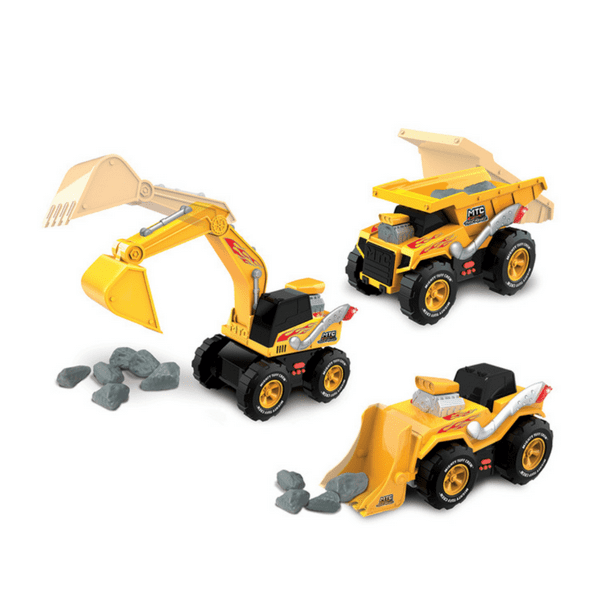 Set De 3 Camiones De Construcción Con Luces Y Sonido Mighty Tuff Crew ...
