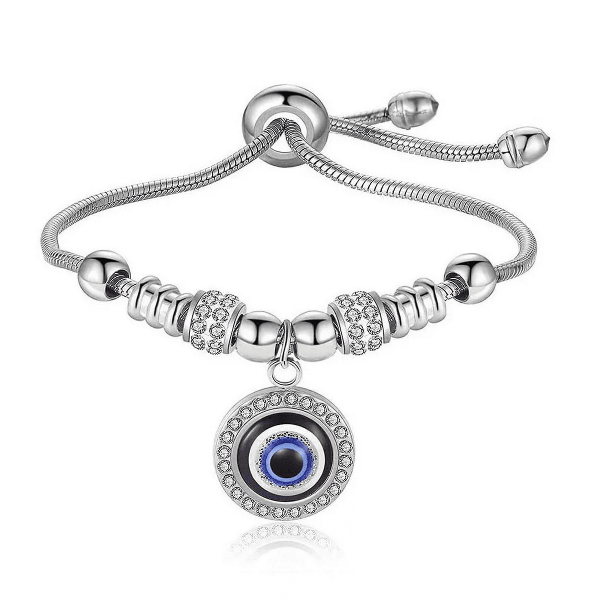 Pulsera De Ojo Turco De Acero Inoxidable Plateada Malubero Pulsera De Ojo Turco | Bodega Aurrera ...