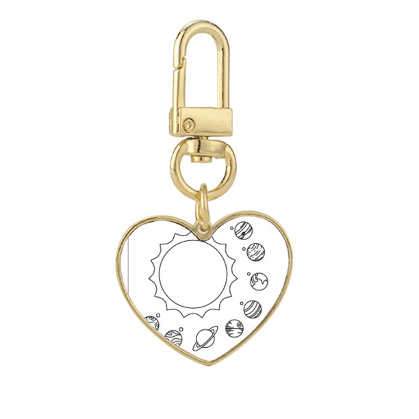 Contorno de la línea planetaria del sistema solar Llavero de metal en ...