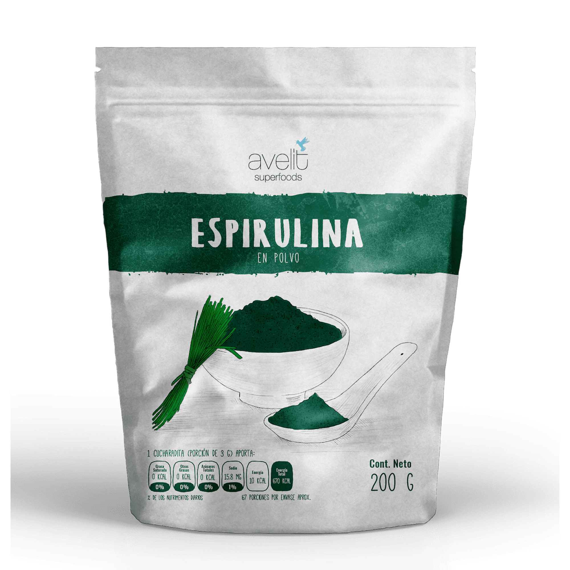 Espirulina en polvo 200g Avelit Superfoods Bolsa stand up con 200g | Walmart en línea