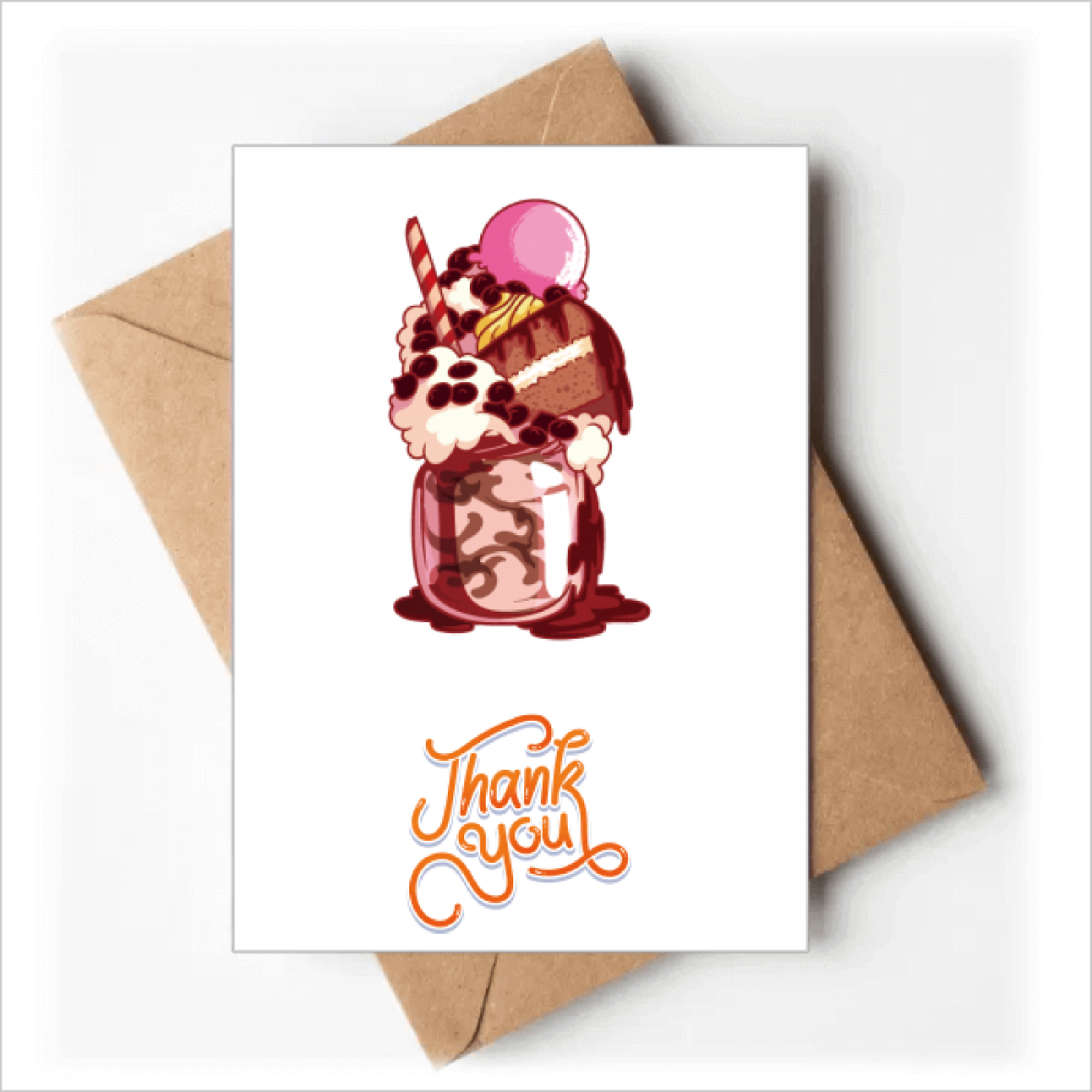 Crema de tarta Galletas Chocolate Ice Cream Nota en blanco del sobre de ...