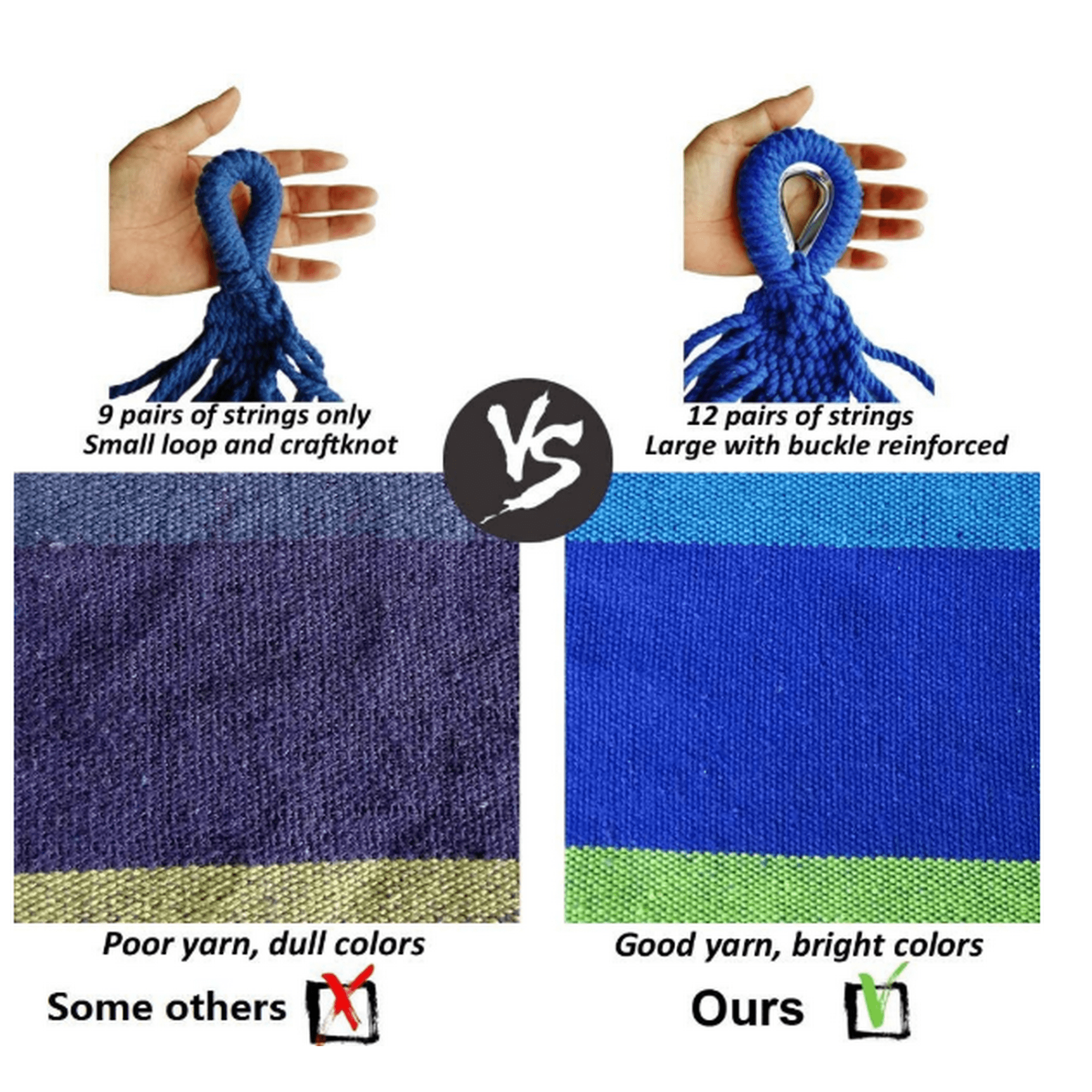 Aleko Hamaca Doble Brasileña 2 Personas Extra Grande Hamaca de Algodón ...