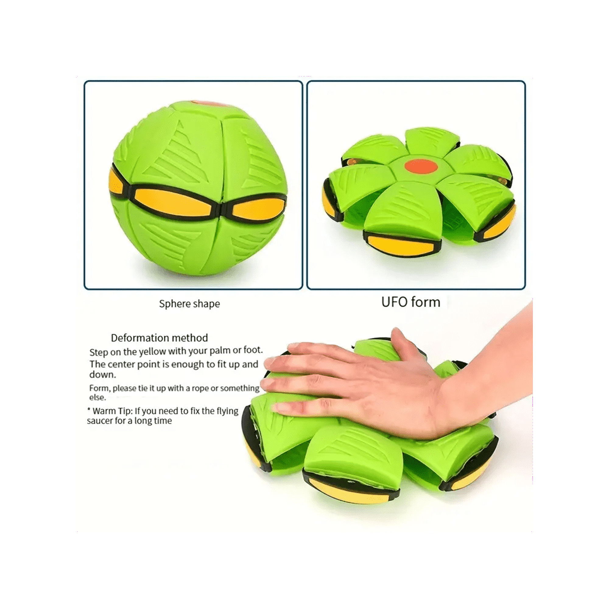 Bounce Ball, Elastic Step Ball Toy, UFO Transformation Ball, Inflatable ...