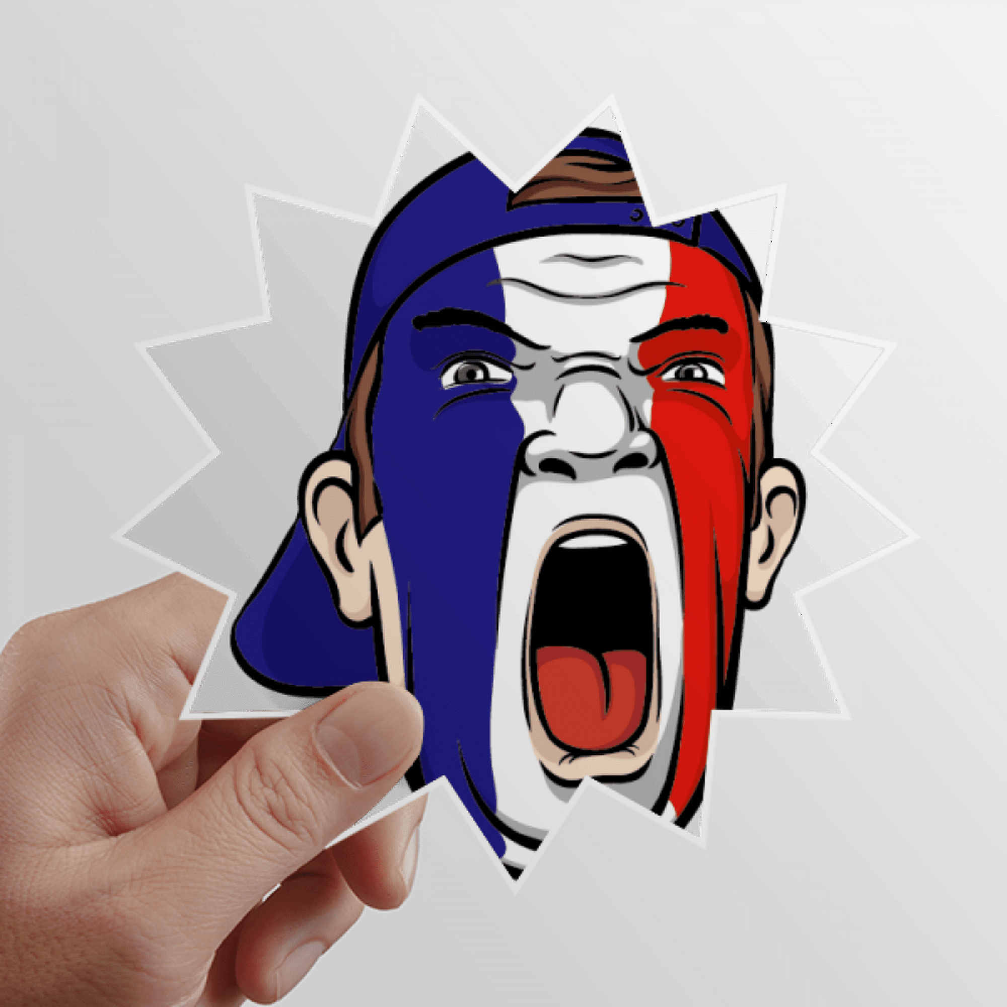 La bandera de Francia maquillaje Facial Mask gritando Cap Calcomanías ...