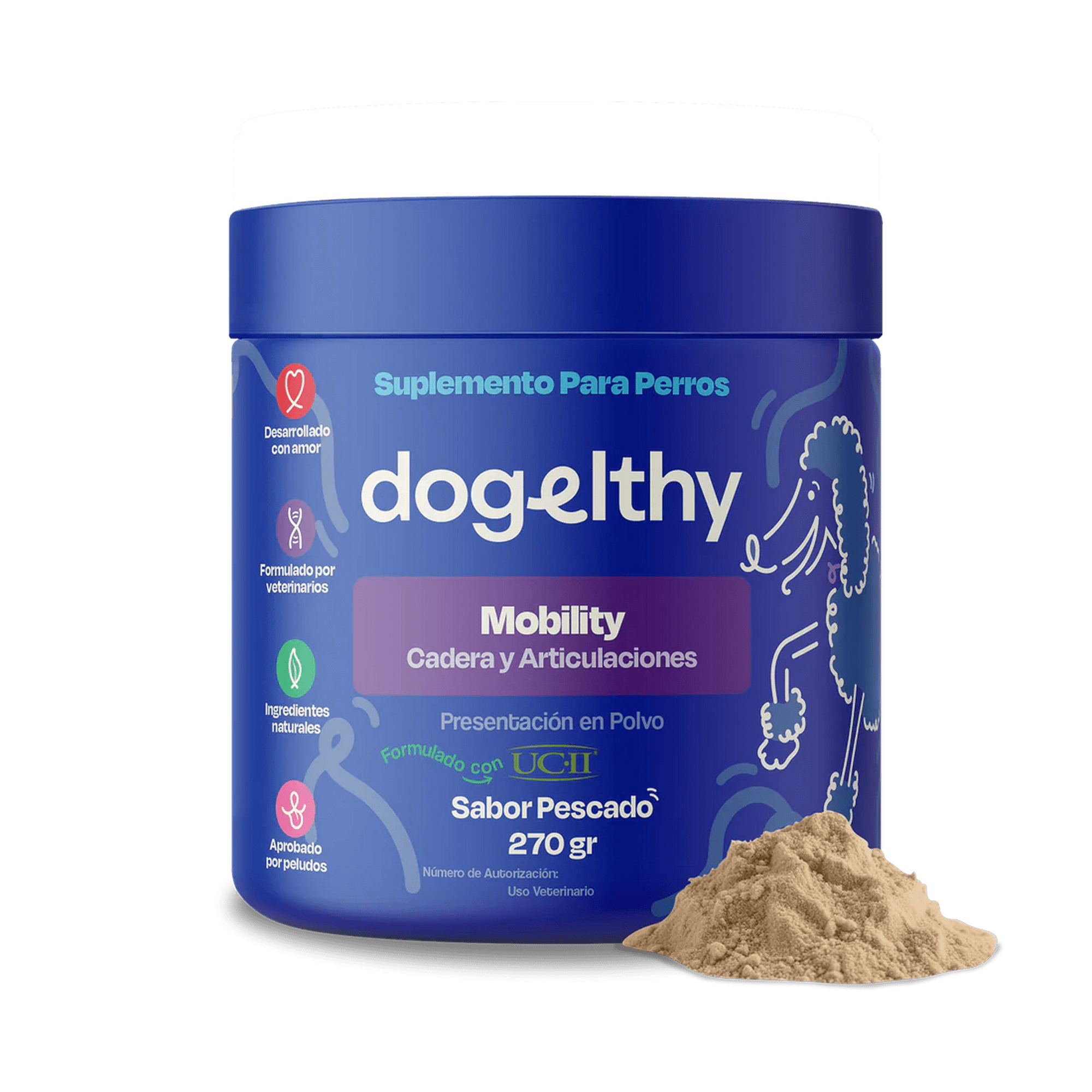 Suplemento para perro Dogelthy Mobility, Auxiliar en el Cartílago de ...