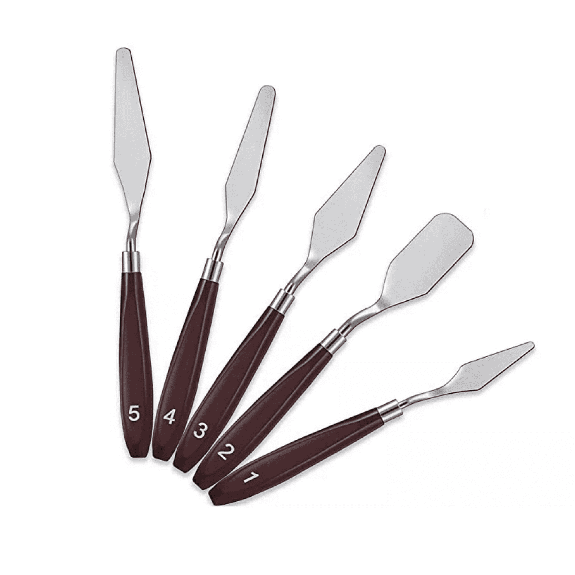 Espatulas Pintar Oleo Arte Escultura Pintura Artista 5 Pzs Marron/Plata ...