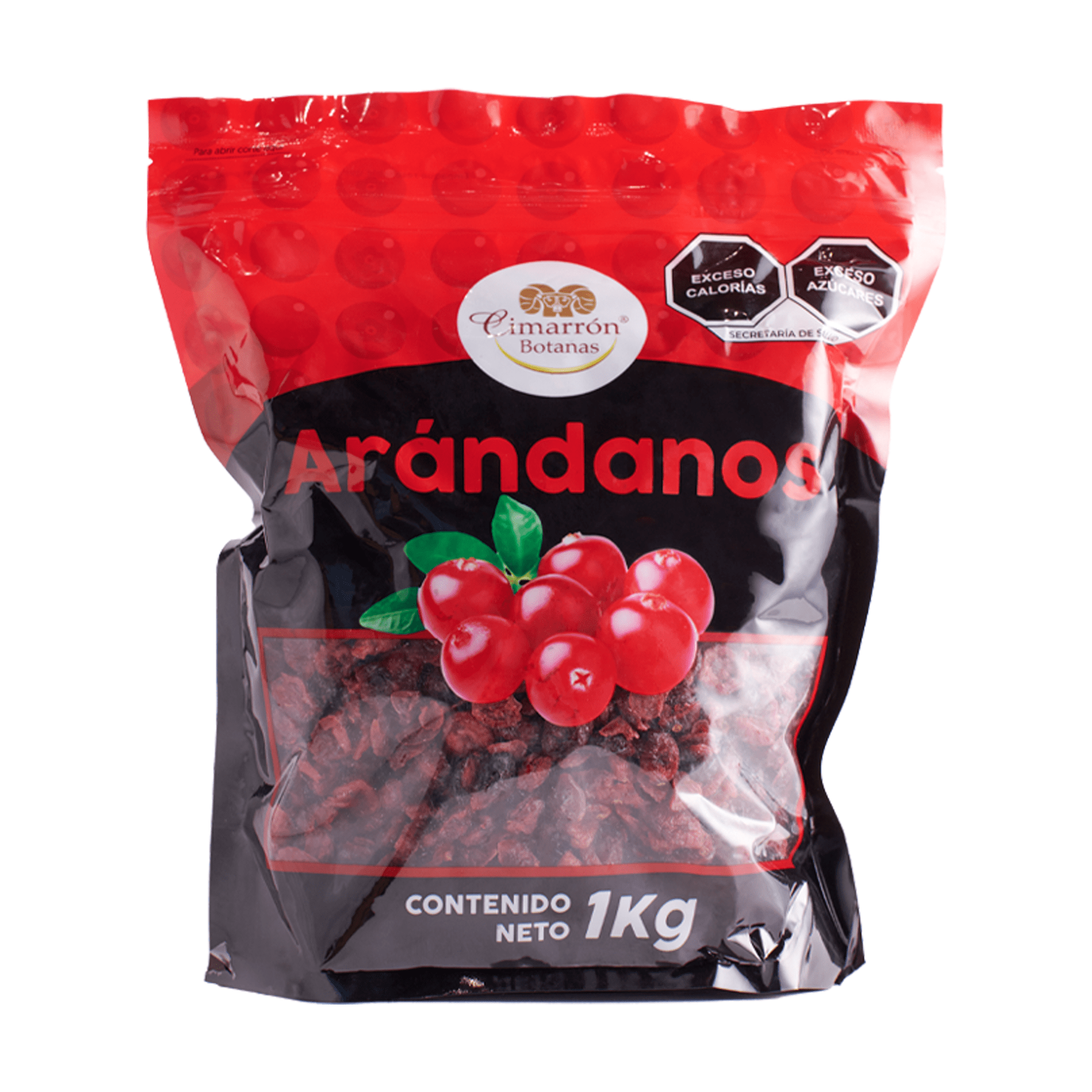 Arándano natural Cimarrón, 1kg Cimarron Botanas Arándano natural ...