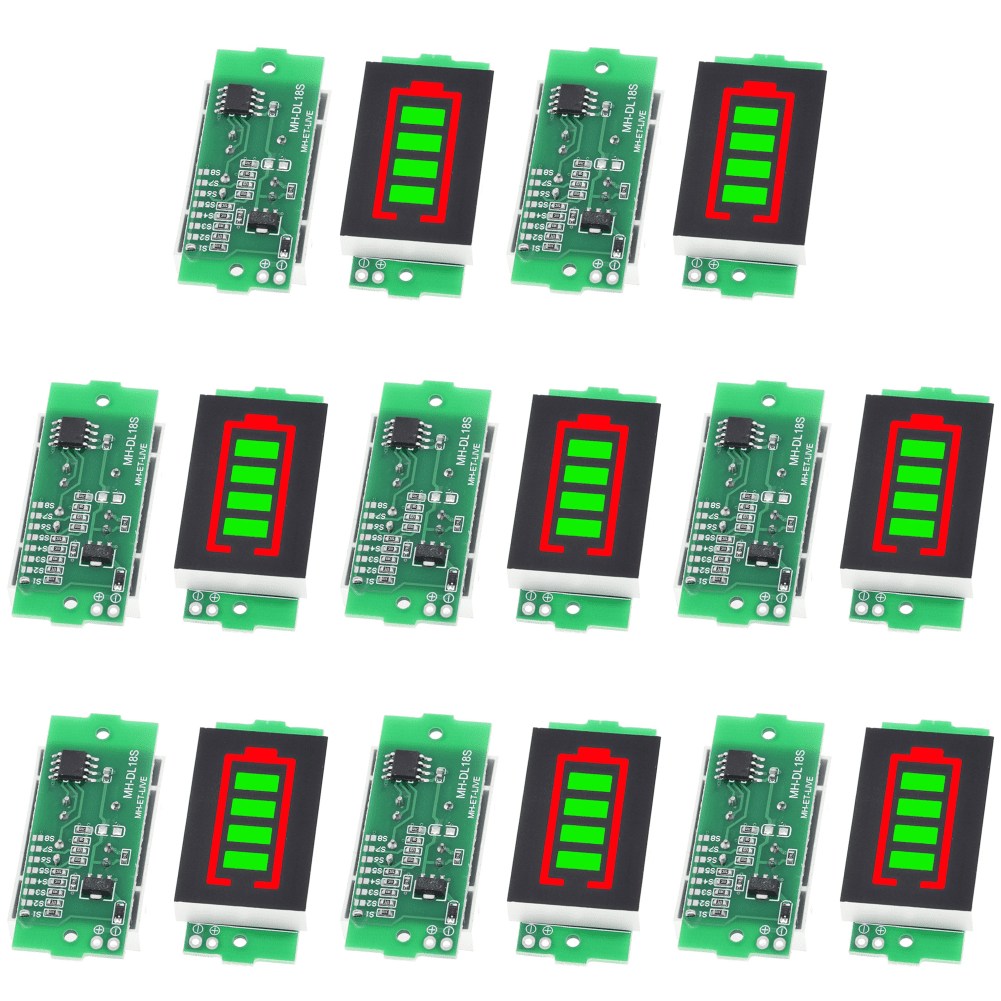 Pantalla LED Del Módulo Indicador Capacidad La Batería Litio 1/2/3/4/6 ...