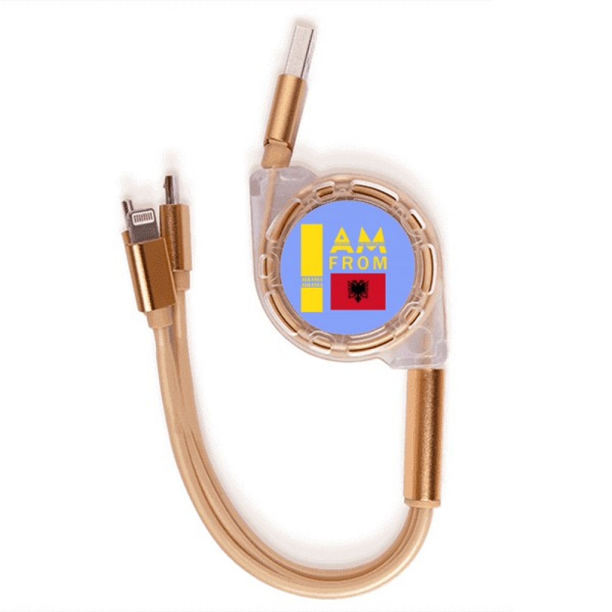 Soy de Albania Cable de carga telescópico múltiples USB tres en uno ...