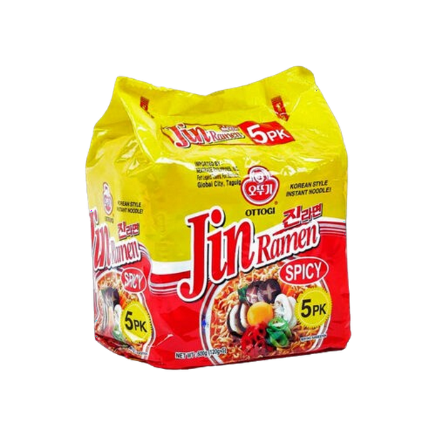 5 Pack Jin Ramen Spicy Fideos Instantaneos 120g | Walmart en línea