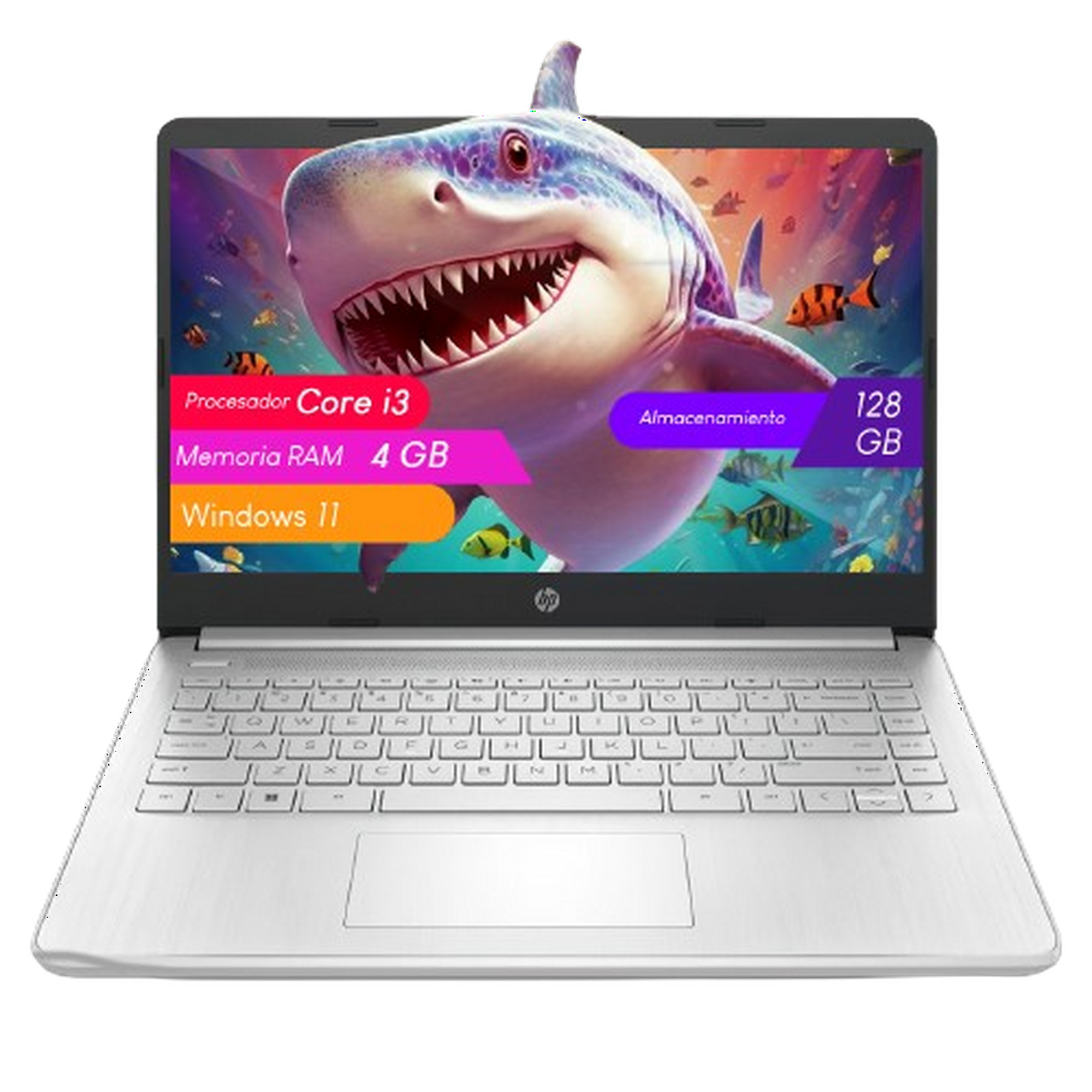 LAPTOP HP 14-DQ0518LA INTEL CELERON-N4120 4C 4GB 128GB SSD PCIE 14PULG ...