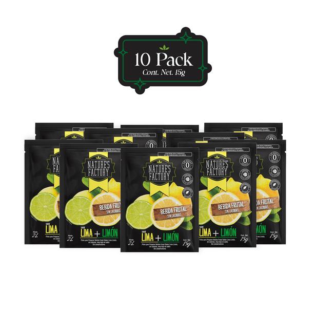 Bebida En Polvo Sabor Lima Limón Natures Factory 10 Piezas | Bodega ...