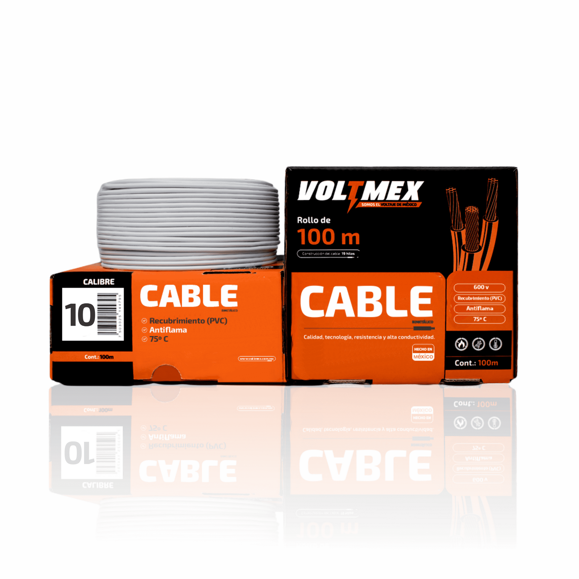 Cable Eléctrico Voltmex Calibre 10 Blanco Cca Rollo 100m VOLTMEX ...