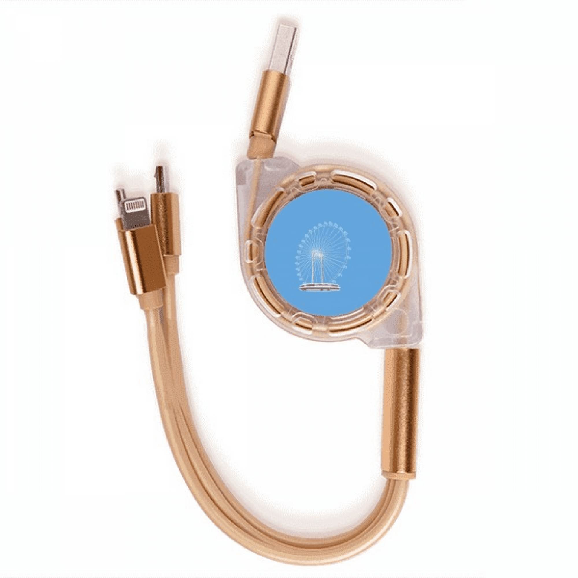 Singapur Ferris Wheel Cable de carga telescópico múltiples USB tres en ...