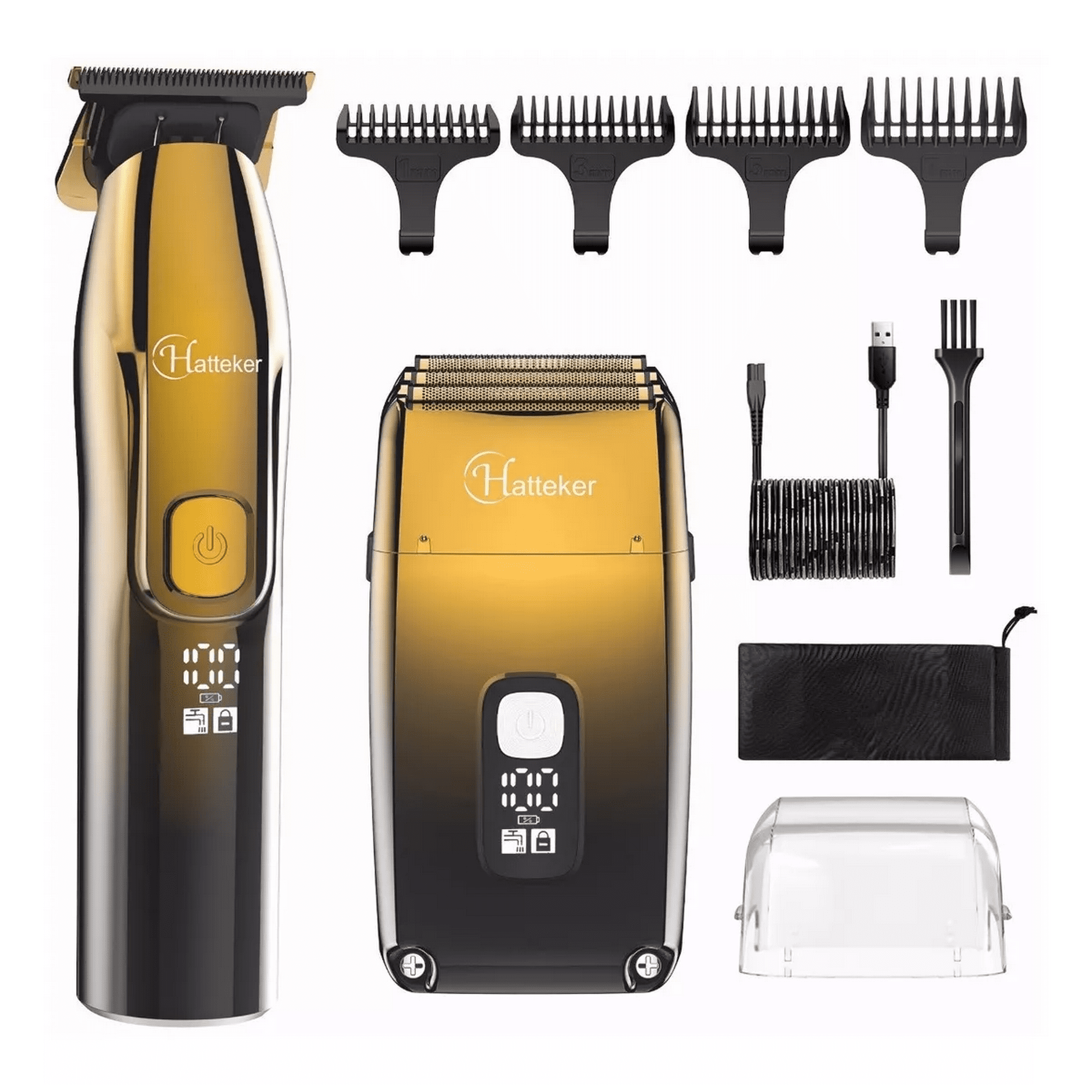 Kit Rasuradora Eléctrica Barba+pelo Con 3 Hojas De Cuchillo Negro ...