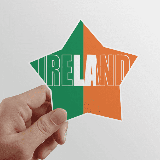 Irlanda, país, nombre de la bandera Estrella calcomanías impermeables ...