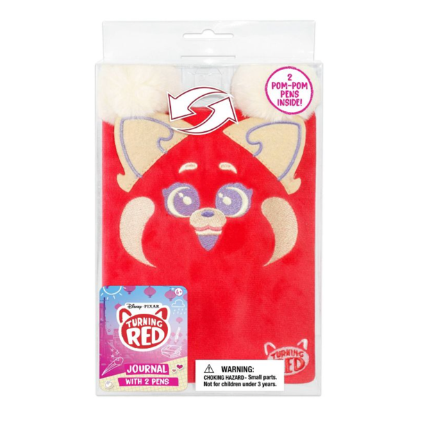 Disney Pixar Turning Red Panda Journal Plush con 2 bolígrafos Pom-Pom ...