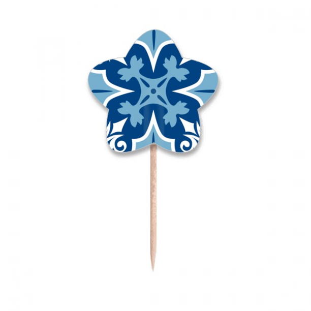 Marruecos flor decorativa Azul ilustracion Selección de pastelitos Star ...