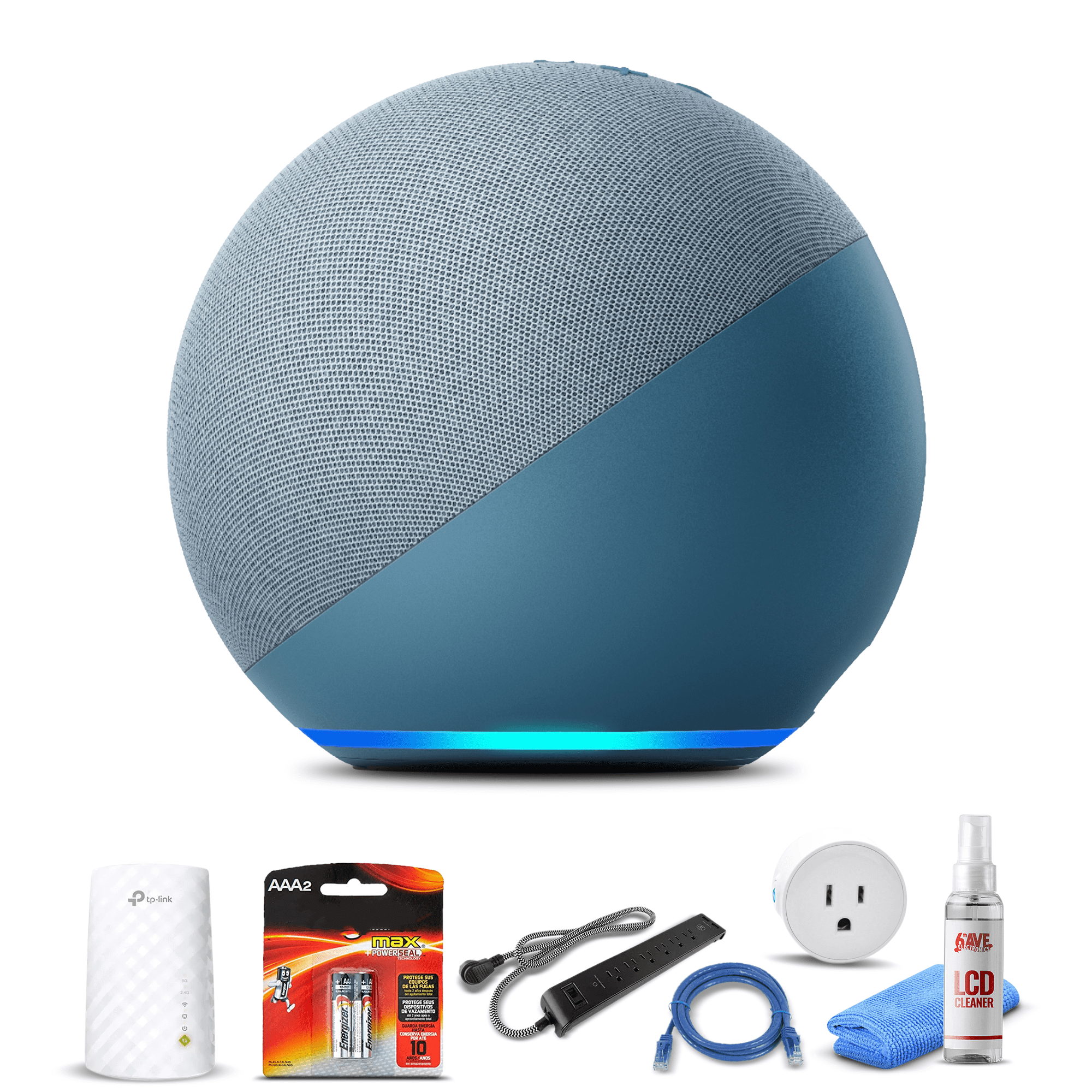 Amazon Echo (4th Gen) Smart Home Hub with Alexa - Blue + WiFi Smart ...