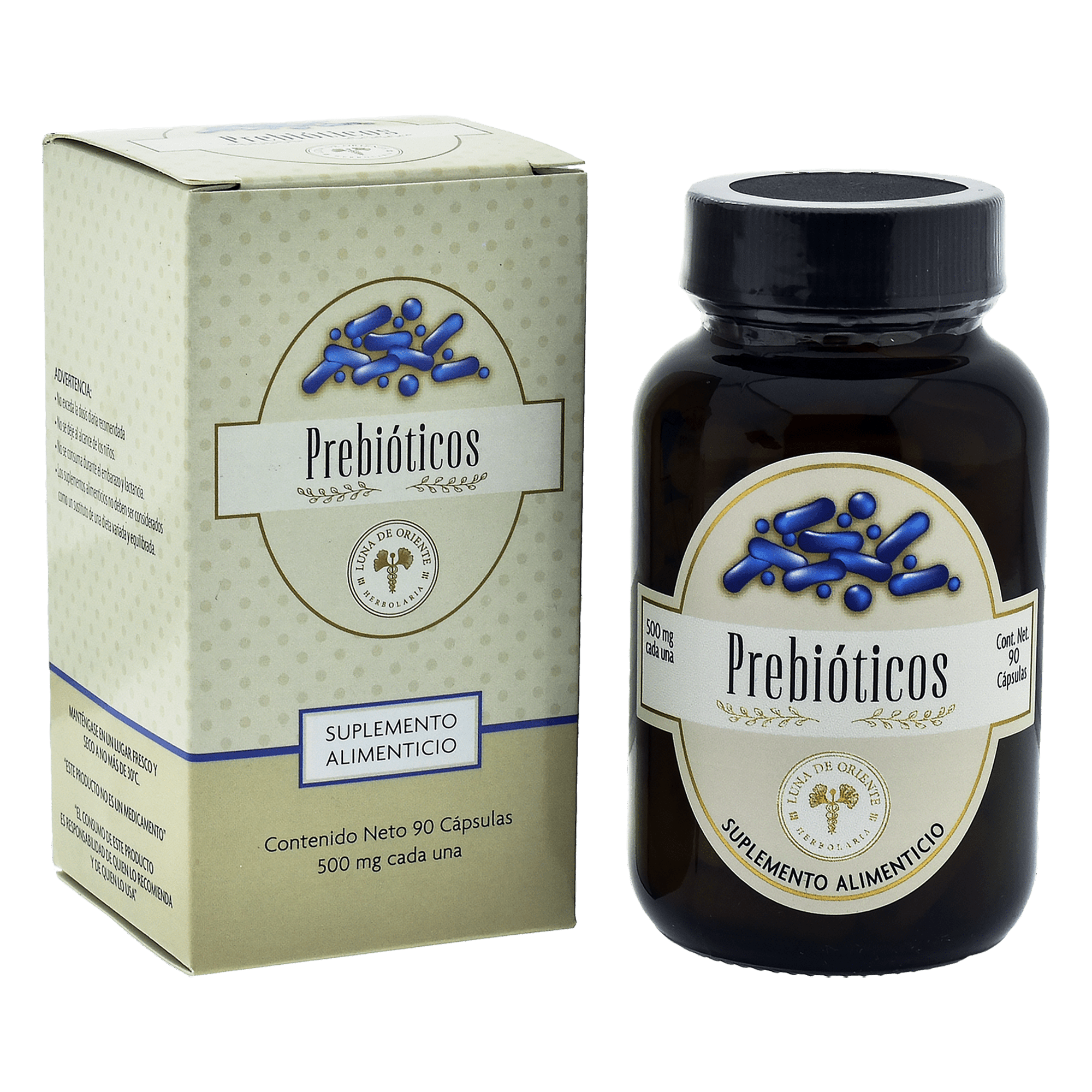 Prebióticos / Fibras / 90 Cápsulas 500 Miligramos Cada Una LUNA DE ...