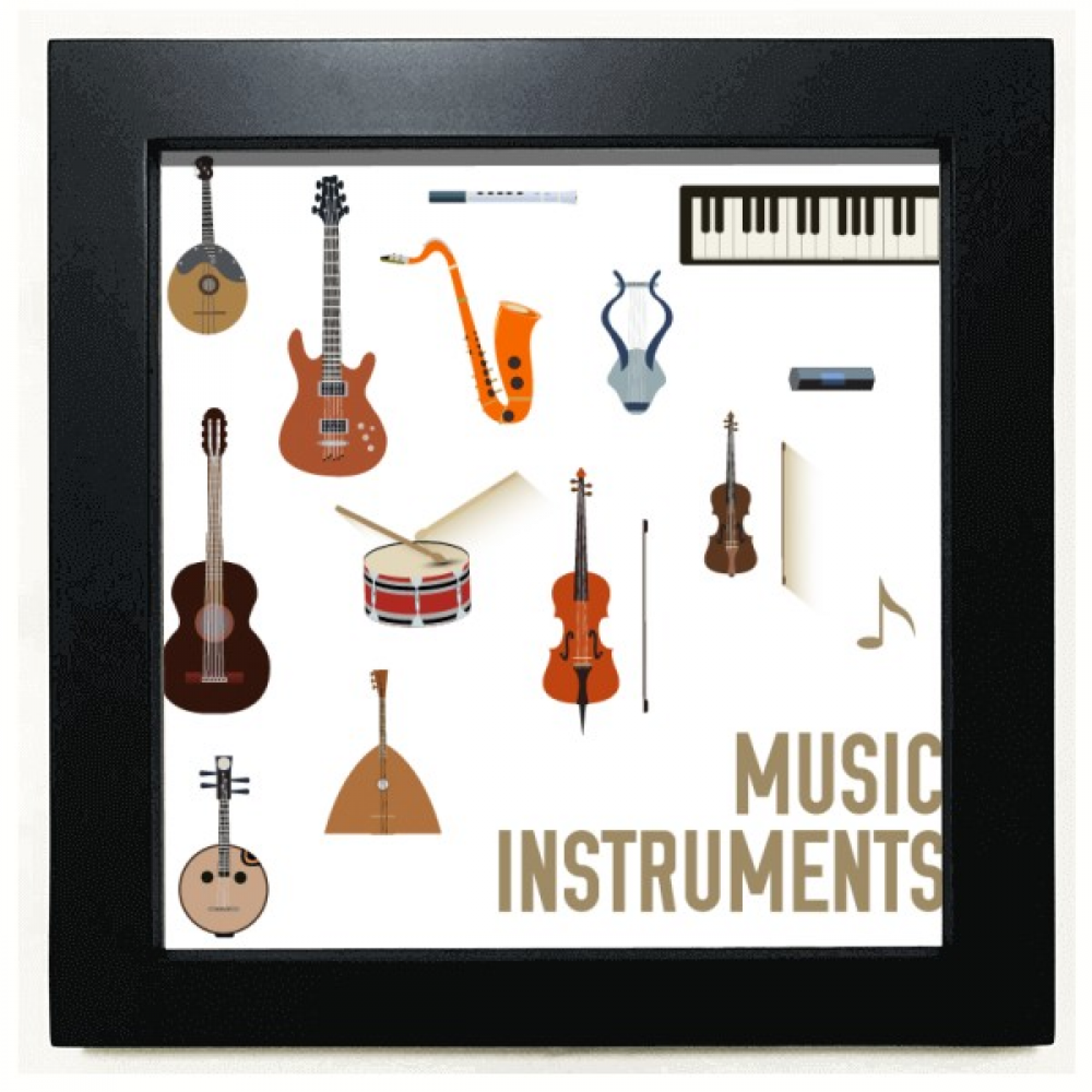 Instrumentos musicales combinación patrón Mesa de pared con marco ...