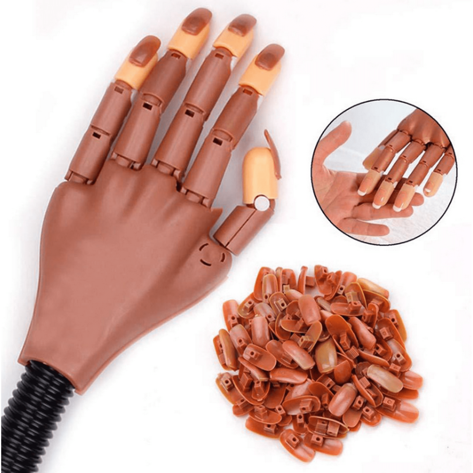 Manicura práctica mano protésica puede doblar y modelo de articulación ...