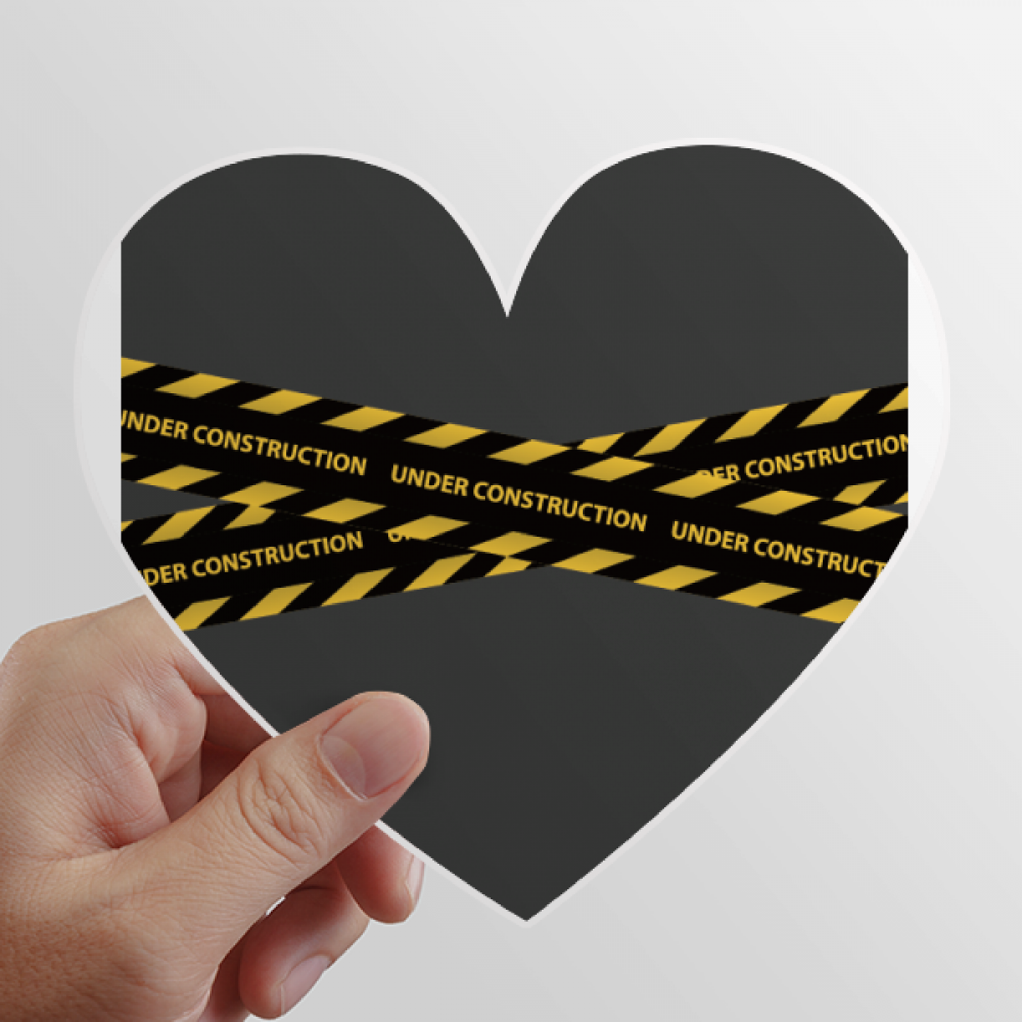 Logo sitio Alerta de construcción Calcomanías cardíacas,calcomanías ...