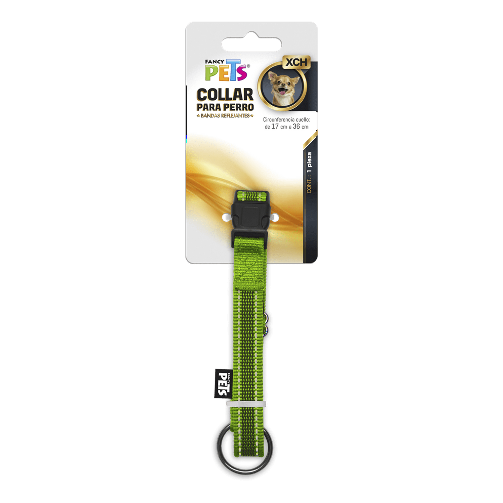 Collar Xch para perro C/Ultra Grip Y Bandas Reflejantes Verde Fancy ...