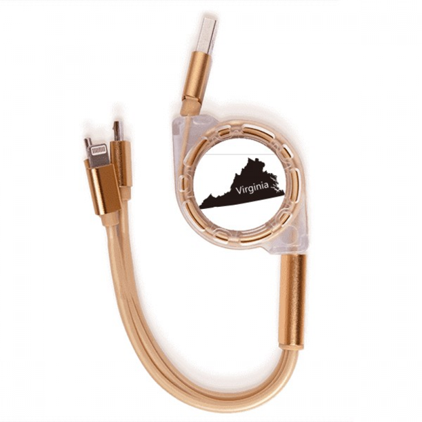 Virginia America usa mapa silueta Cable de carga telescópico múltiples ...