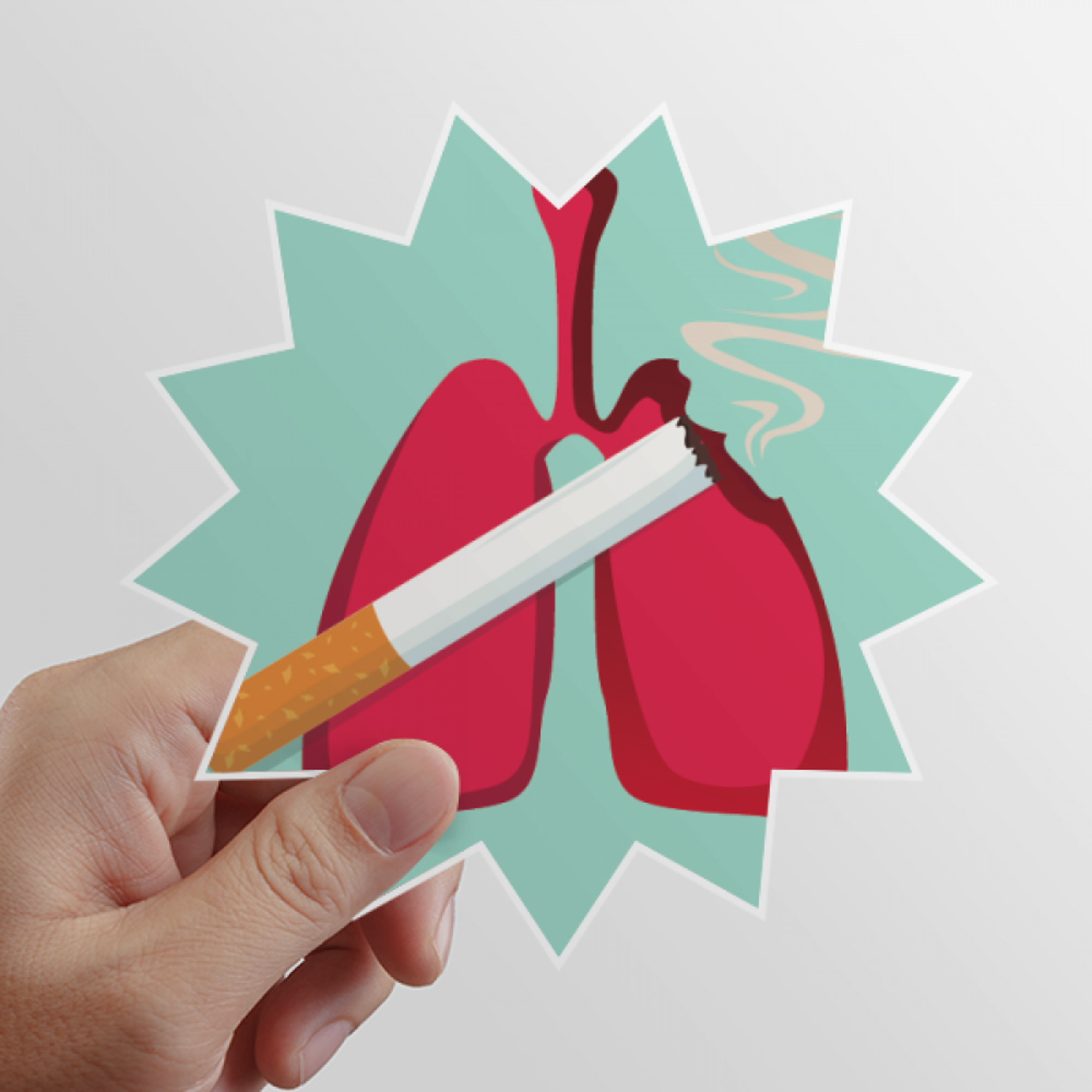 Logo cigarrillo daña el pulmón Calcomanías solares de vinilo | Bodega ...