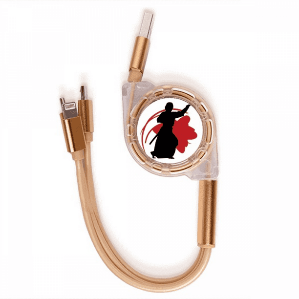 Japón Asia samurai Katana Sakura Parry silueta Cable de carga ...