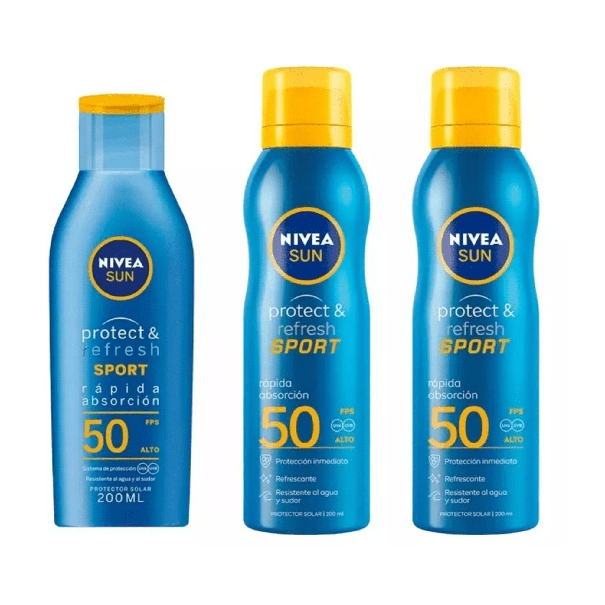 Kit 3 Bloqueadores Solares Nívea Sun Sport 200ml C/U | Bodega Aurrera ...