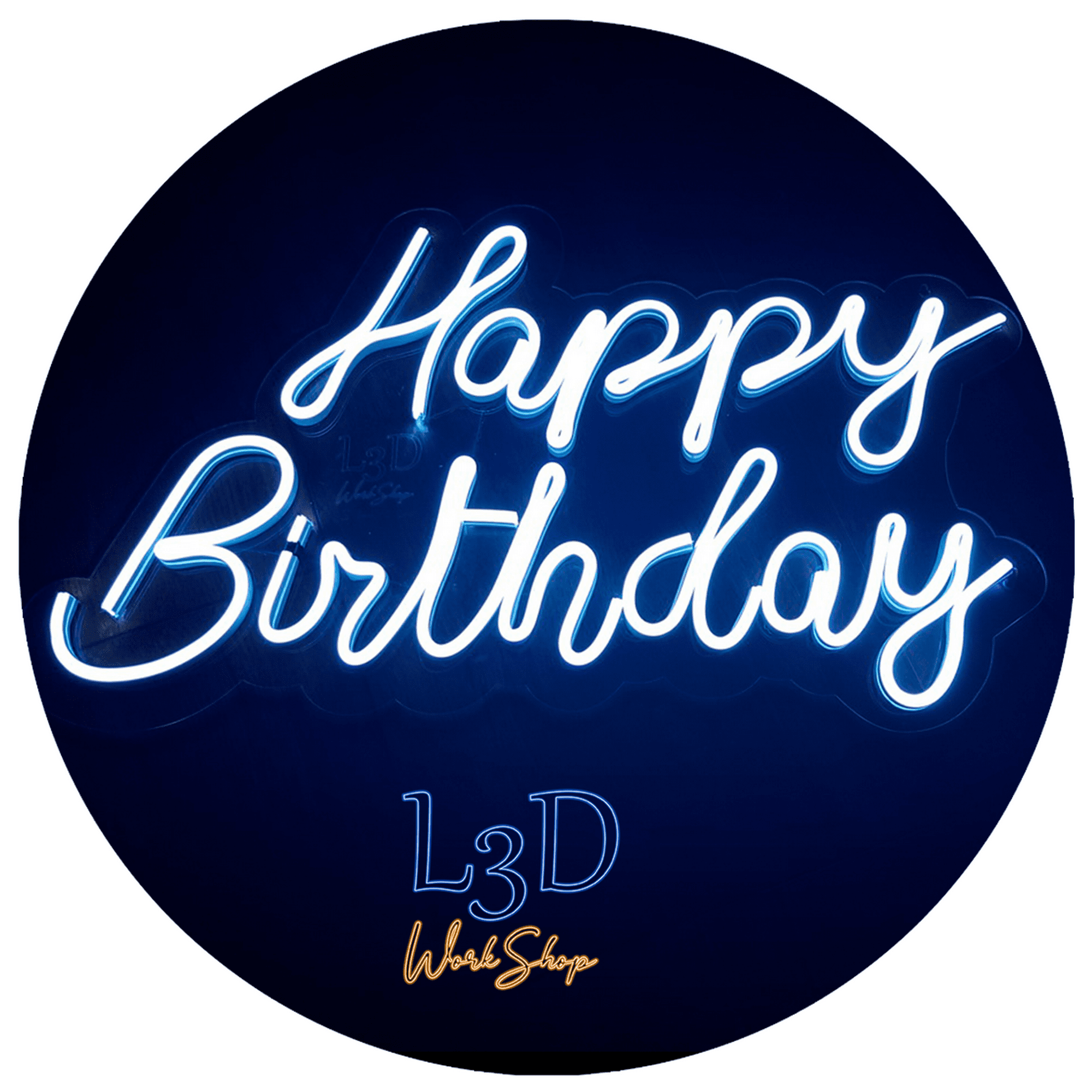 Letrero Luz Neón Lampara Led Pared 50cm! Happy Birthday L3D Workshop ...