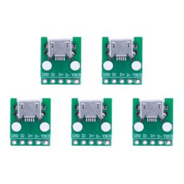 Adaptador USB a DIP, conector hembra MICRO de 5 pines, convertidor PCB ...