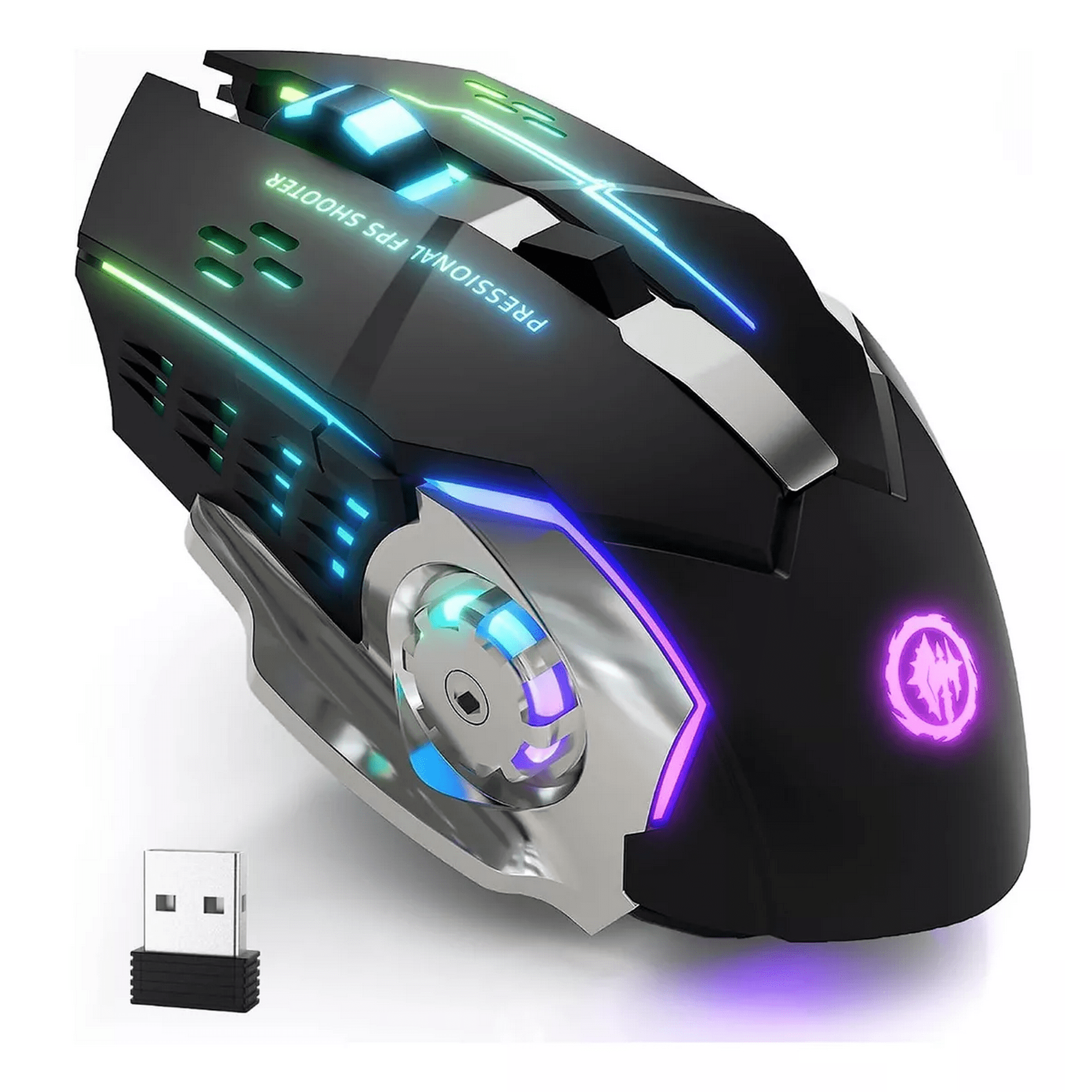 "Mouse Inalambrico Gamer Ergonomico 2.4g Bt Dual Modos Raton negro ...