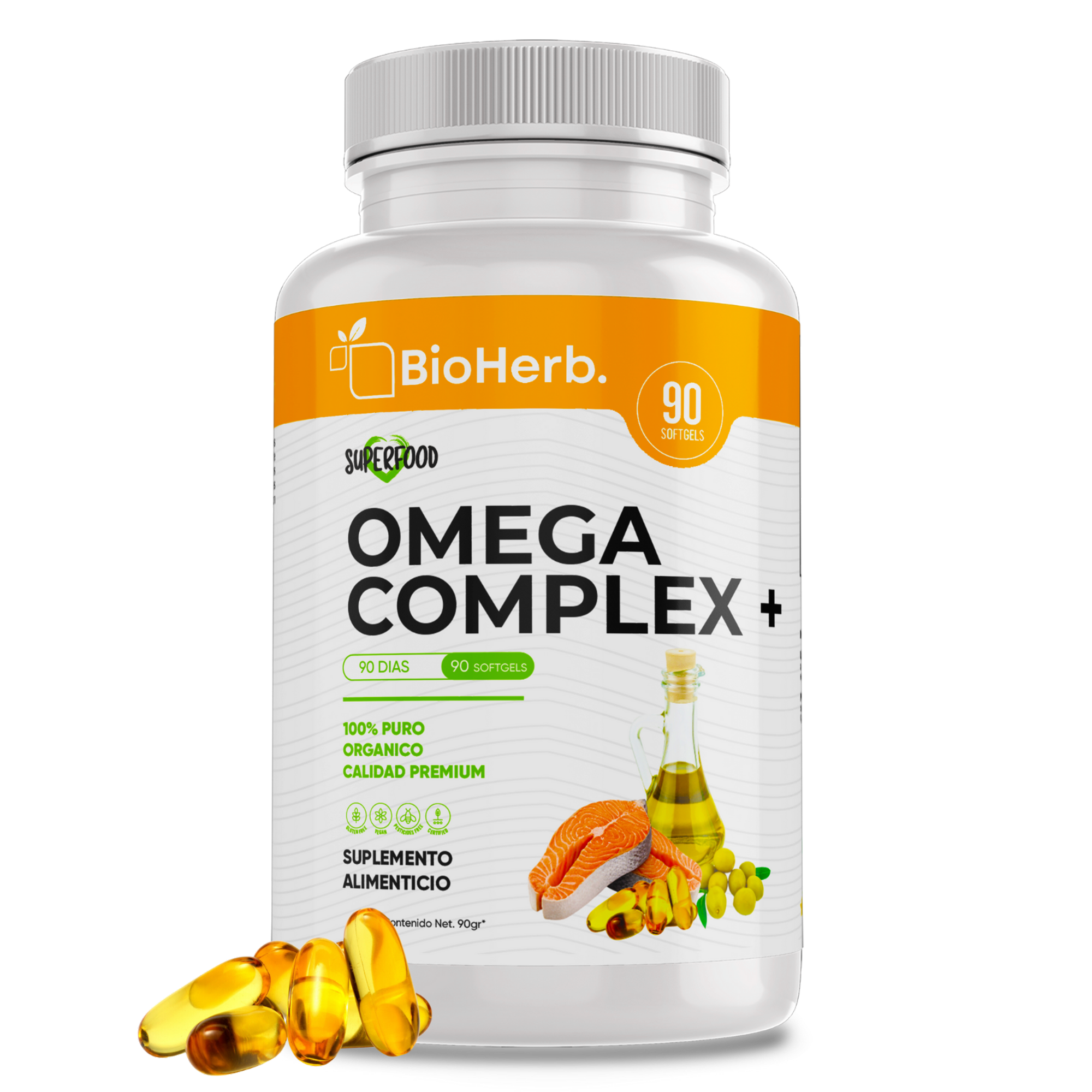 Omega Complex + 3, 6 y 9 100% Puro (90 Capsulas 1000mg) |ORGANICO | NATURAL | Para 90 Dias ...