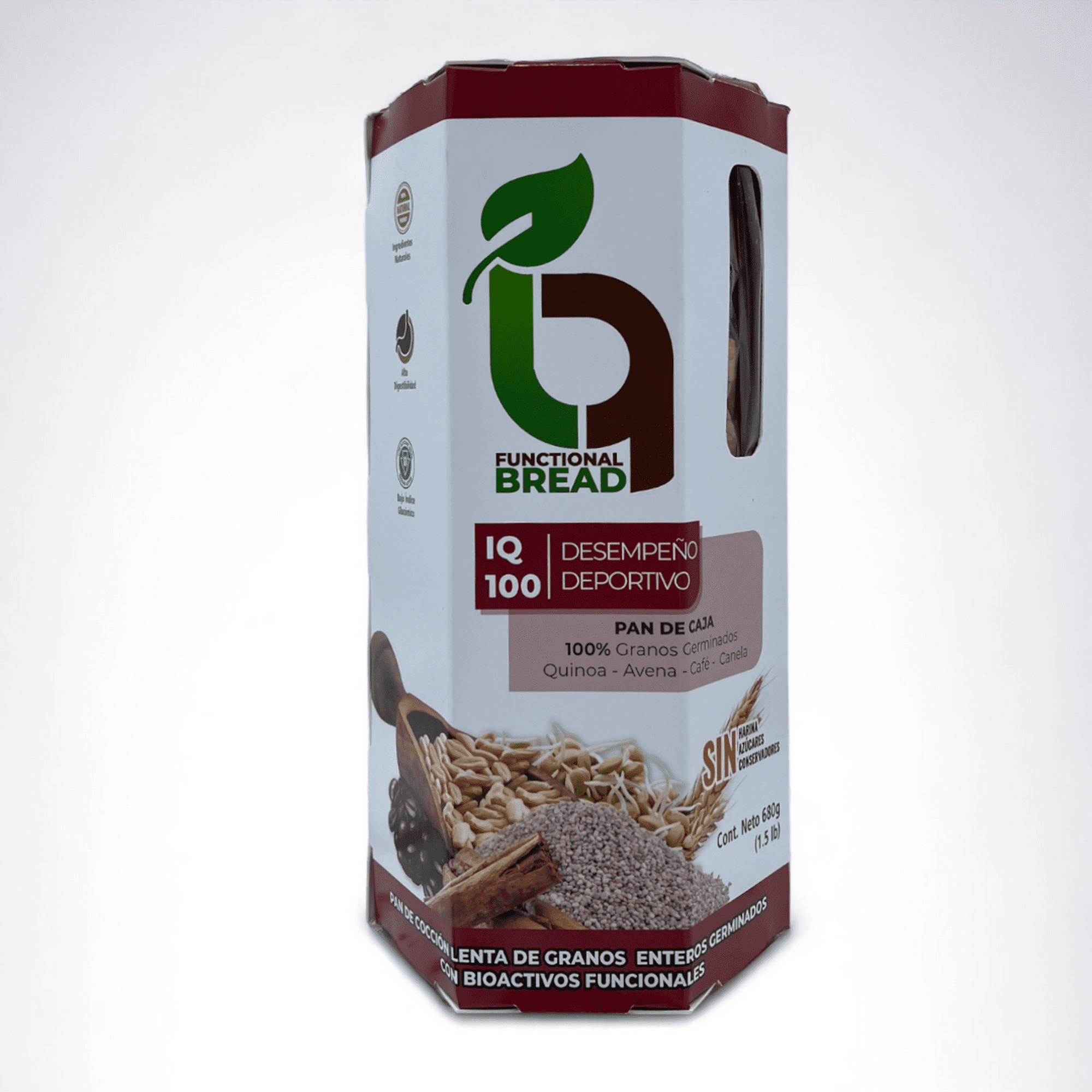 Pan iQ 100 Desempeño Deportivo: Granos Germinados con Quinoa-Avena-Café ...