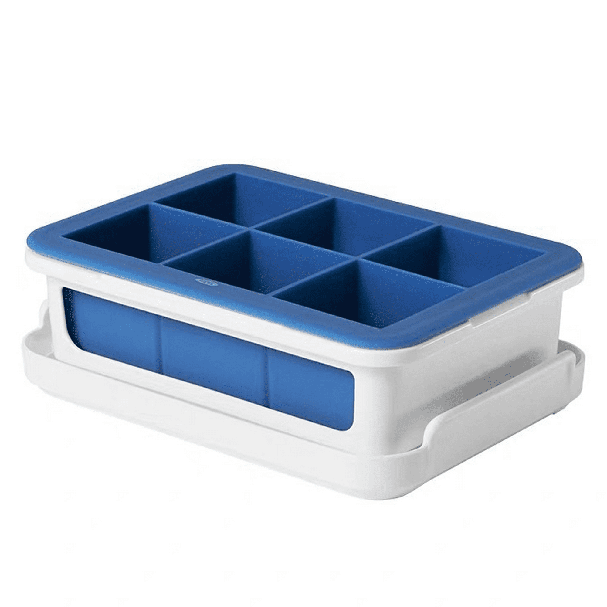 Bandeja de cubitos de hielo apilable de silicona con tapa - Cubo grande ...