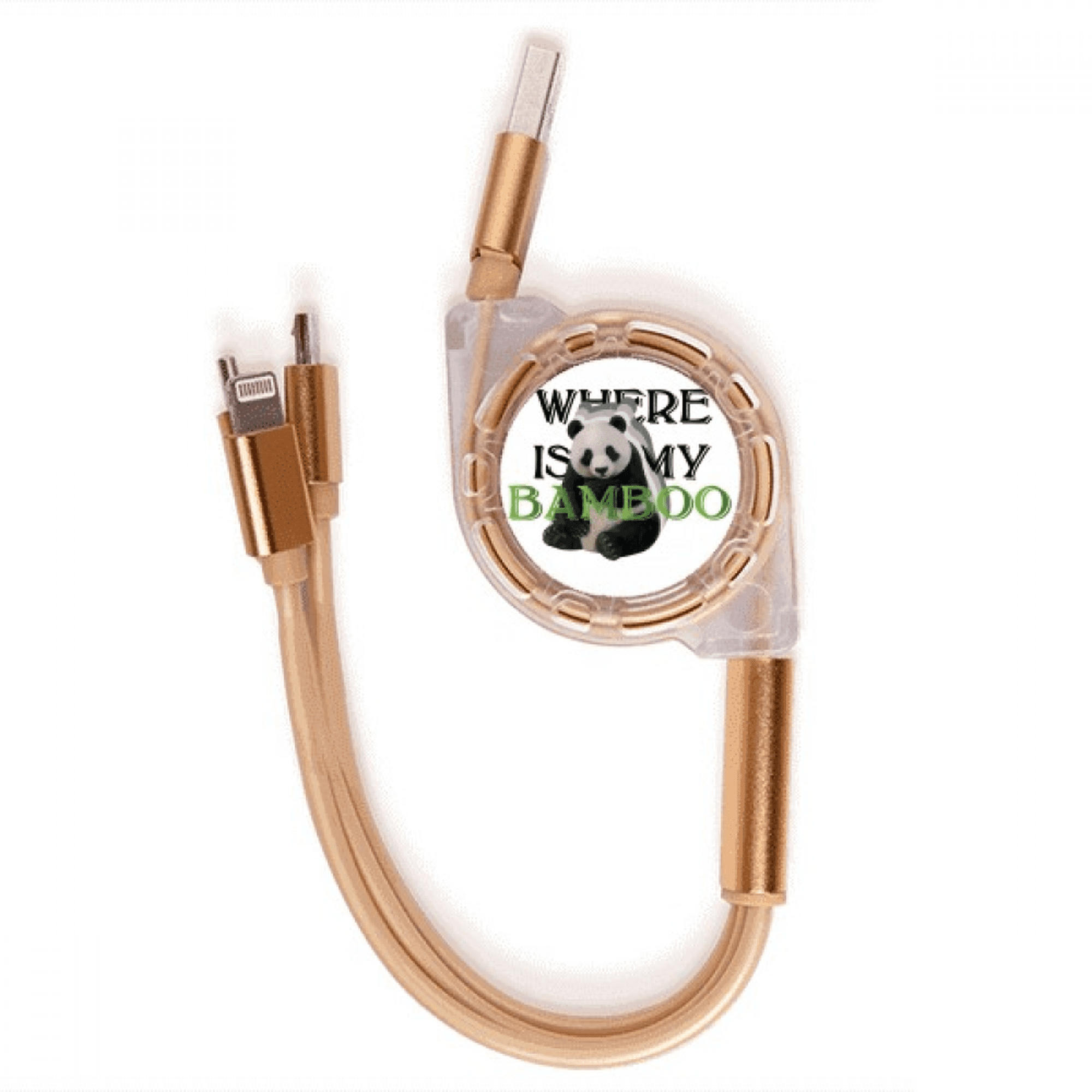 Panda bambúanimal Food Cable de carga telescópico múltiples USB tres en ...