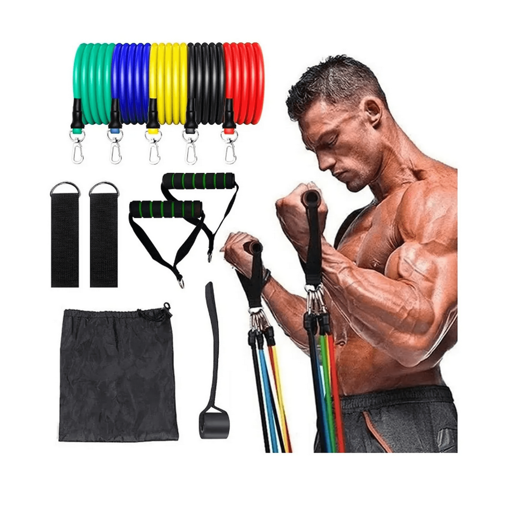 Ligas Resistencia Para Ejercicio Premium Genérico BAKCHE 11 PIEZAS ...