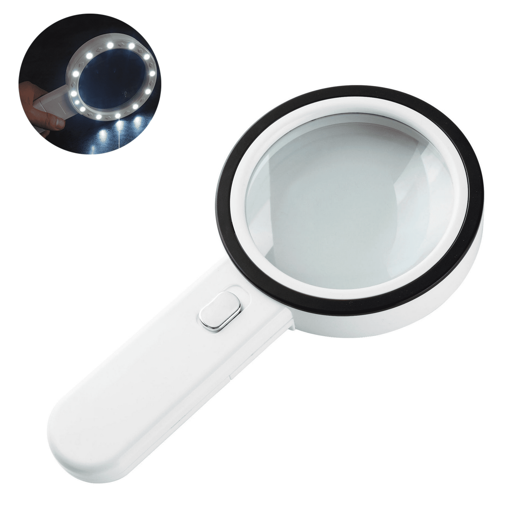 Lupa potente de mano extra grande con 13 LED y lámpara UV, Sincero ...